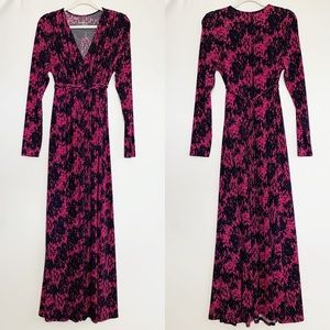 Merona | Dresses | Merona Maxi Dress Long Sleeve Tie Waist Stretchy ...